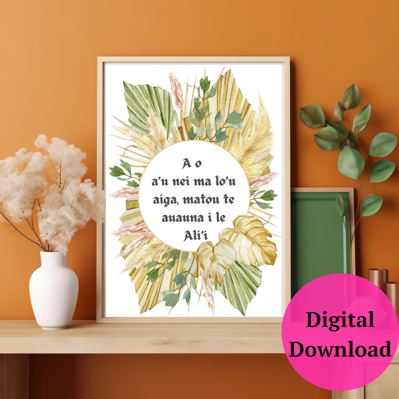 Samoan Bible Verse Wall Art, Samoa Digital Wall Art, Samoan Printable ...