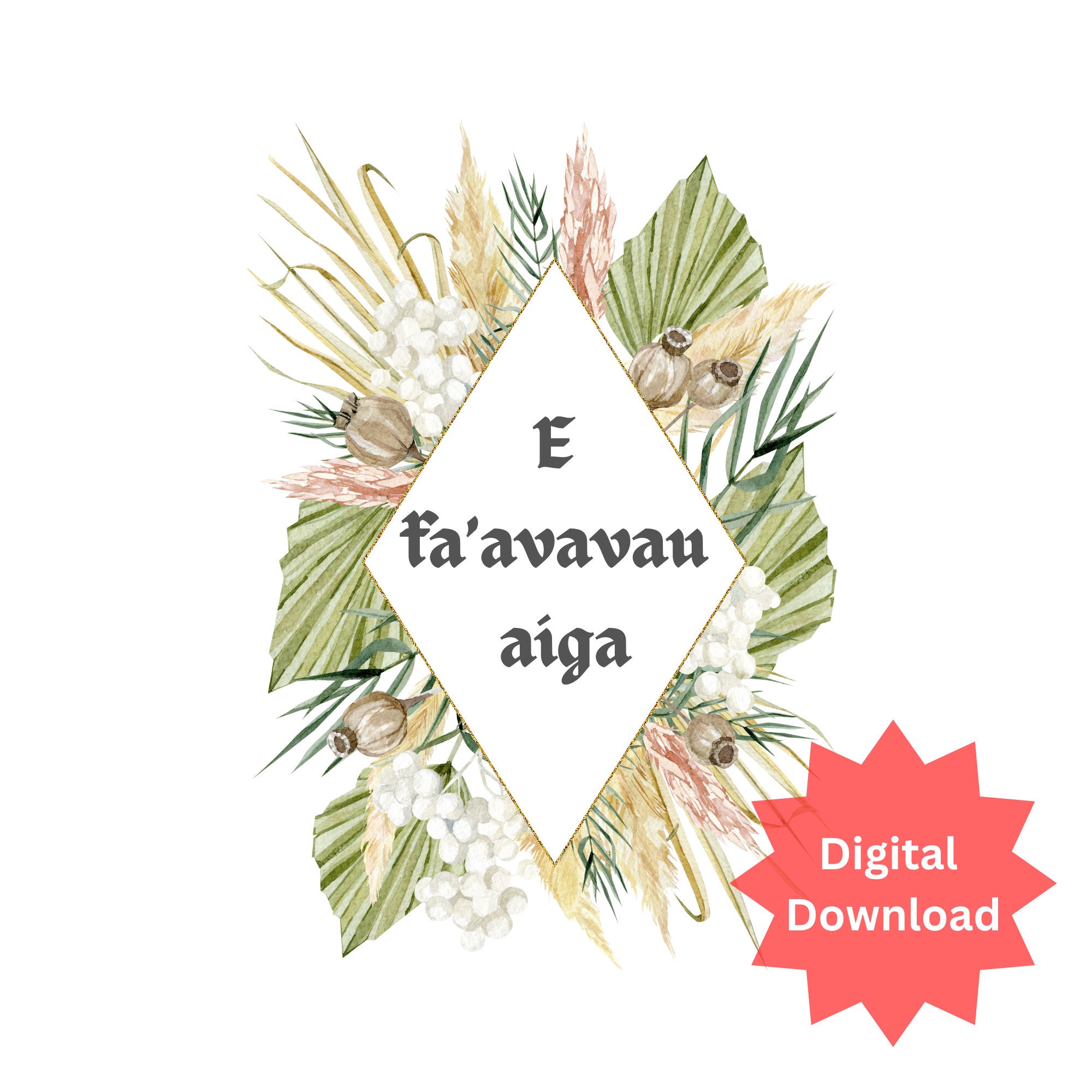 Samoan Quote Wall Art E Faavavau Aiga Samoa Digital Wall - Etsy Australia