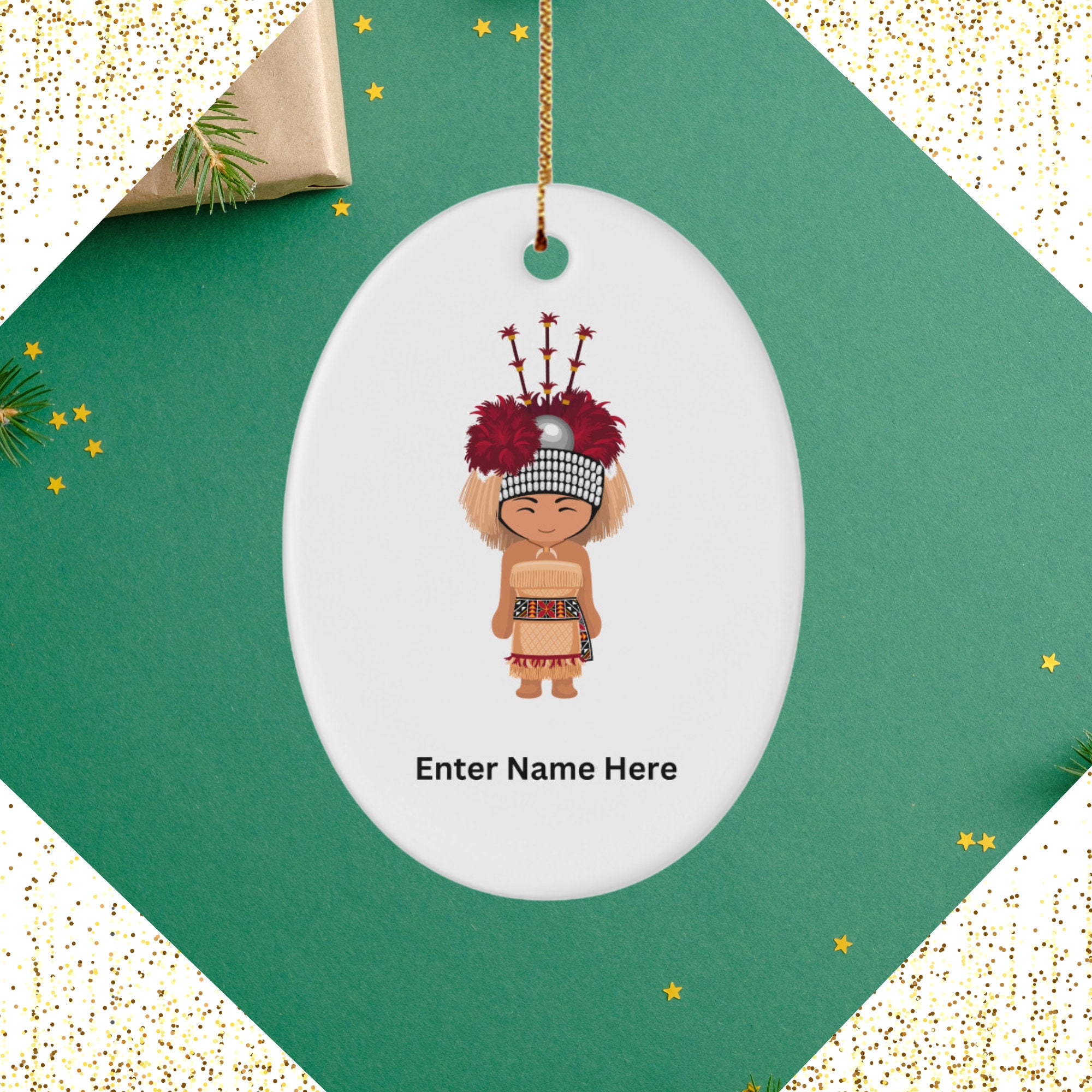 Samoan Girl Ornament for Kids, Polynesian Christmas Ornament ...