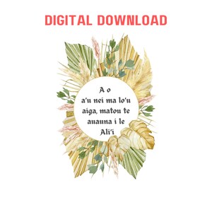 Samoan Bible Verse Wall Art, Samoa Digital Wall Art, Samoan Printable ...