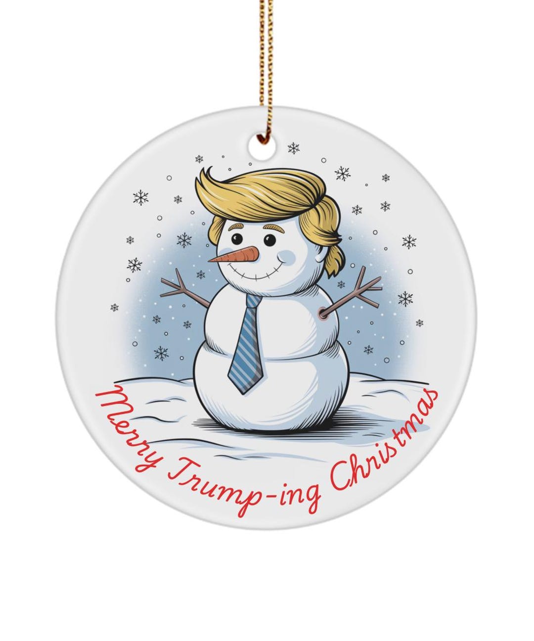 Trump Christmas Ornament, Gag Gift, Work Gift Exchange, Snowman Trump ...