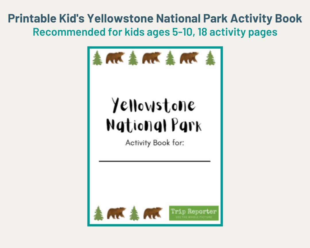 Yellowstone National Park Kid's Activity Book - Etsy