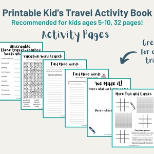 Printable Kid's Travel Activity Book for Any Trip! - Etsy