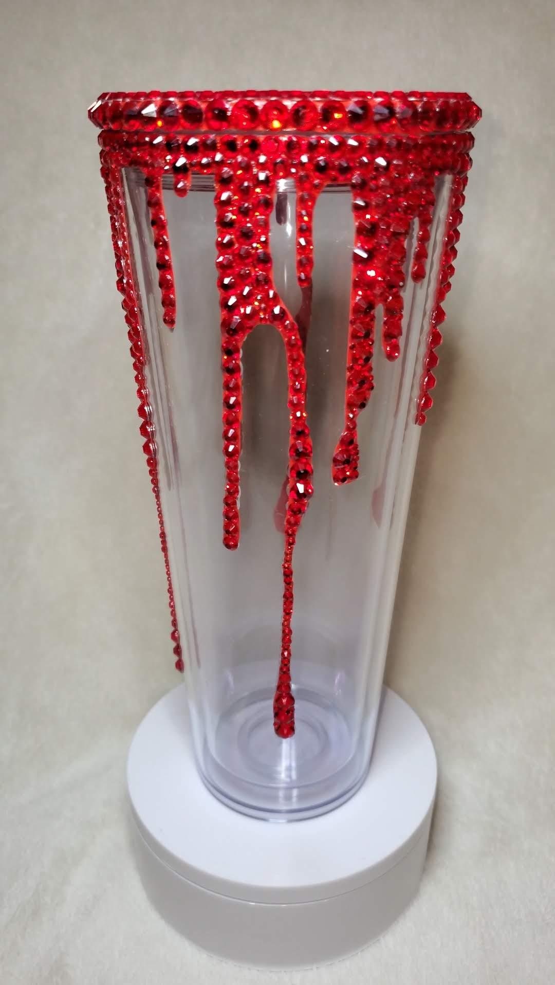 24oz Blood Drip Rhinestone Tumbler - Etsy
