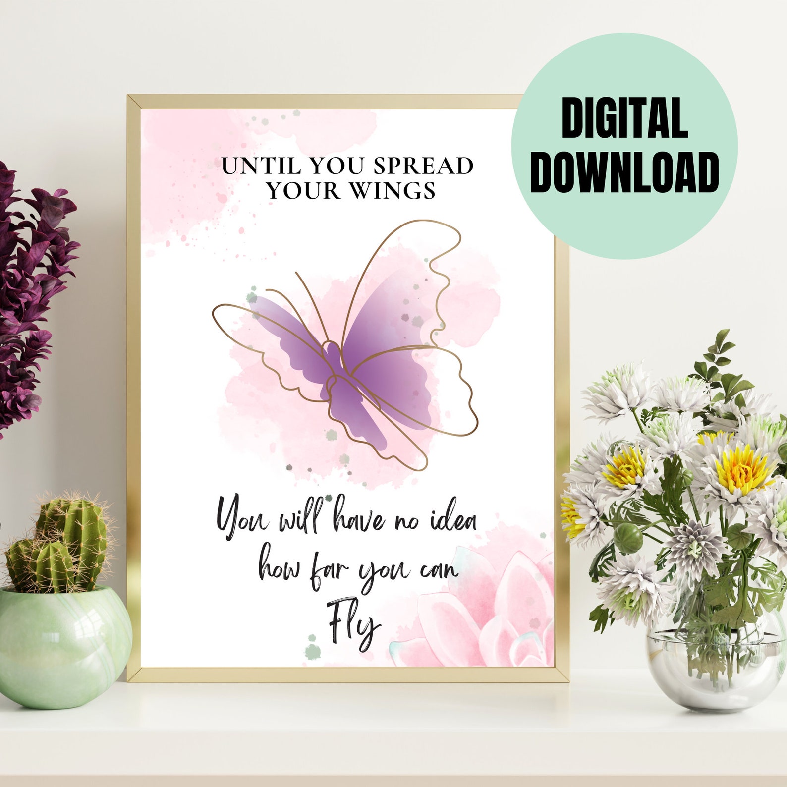 Butterfly Inspirational Quotes, Butterfly Quotes, Home Decor Wall Art ...