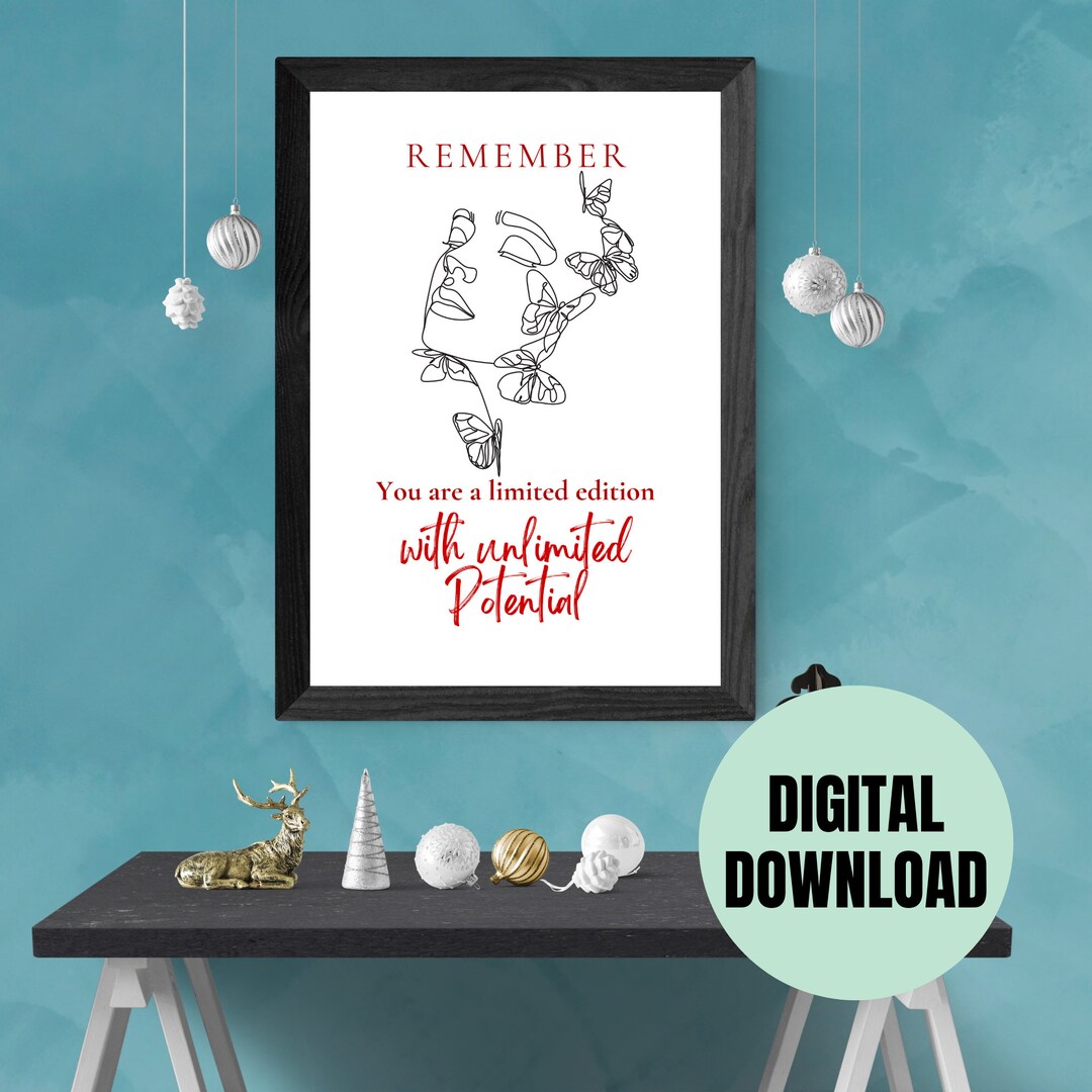 Line Art, Wall Art, Inspirational Quote, Motivational Quote, Office ...