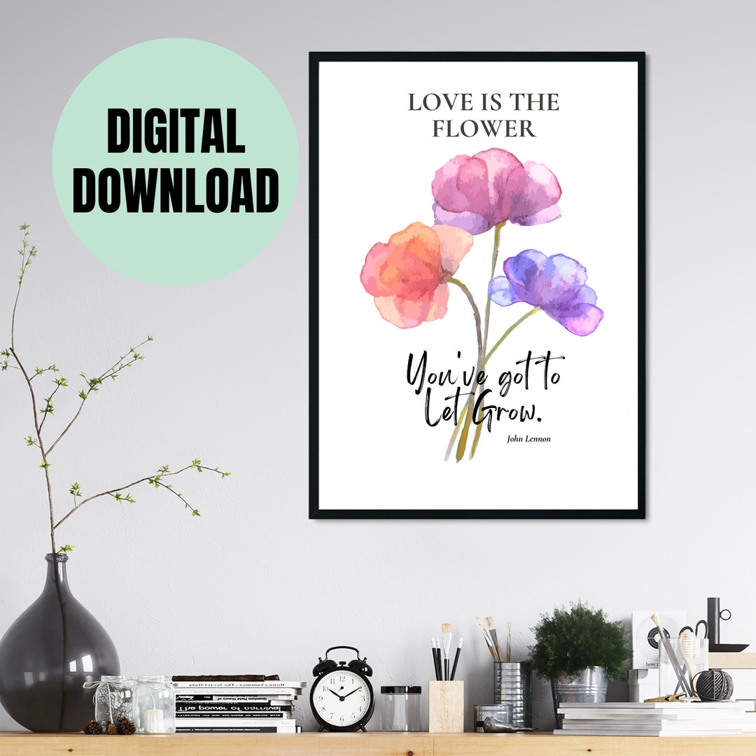 Flower Wall Art, Watercolor Art, Minimalist Decor, Printable Wall Art ...