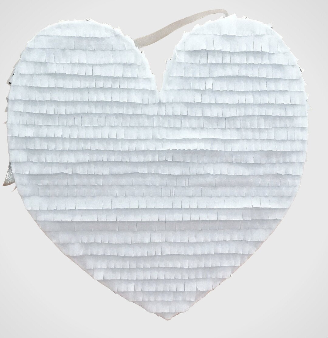 Heart Pinata, Custom Pinata, White Heart Pinata, Wedding Party, Heart ...