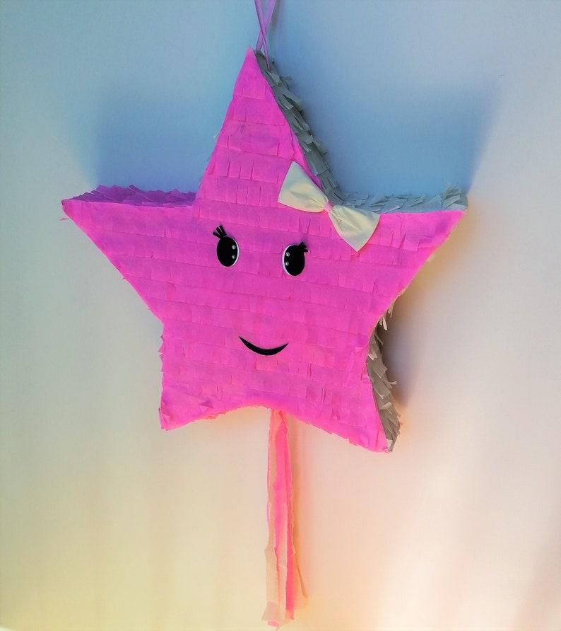 Custom Pinata Birthday Pinata Star Pinata, Pink and White Star Pinata ...