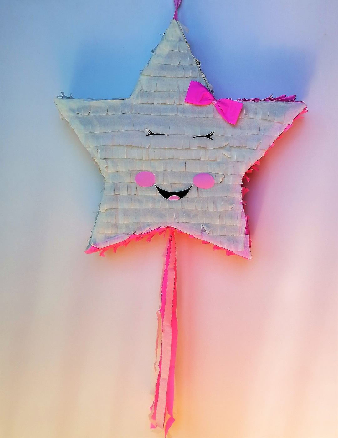 Custom Pinata Birthday Pinata Star Pinata, Pink and White Star Pinata ...