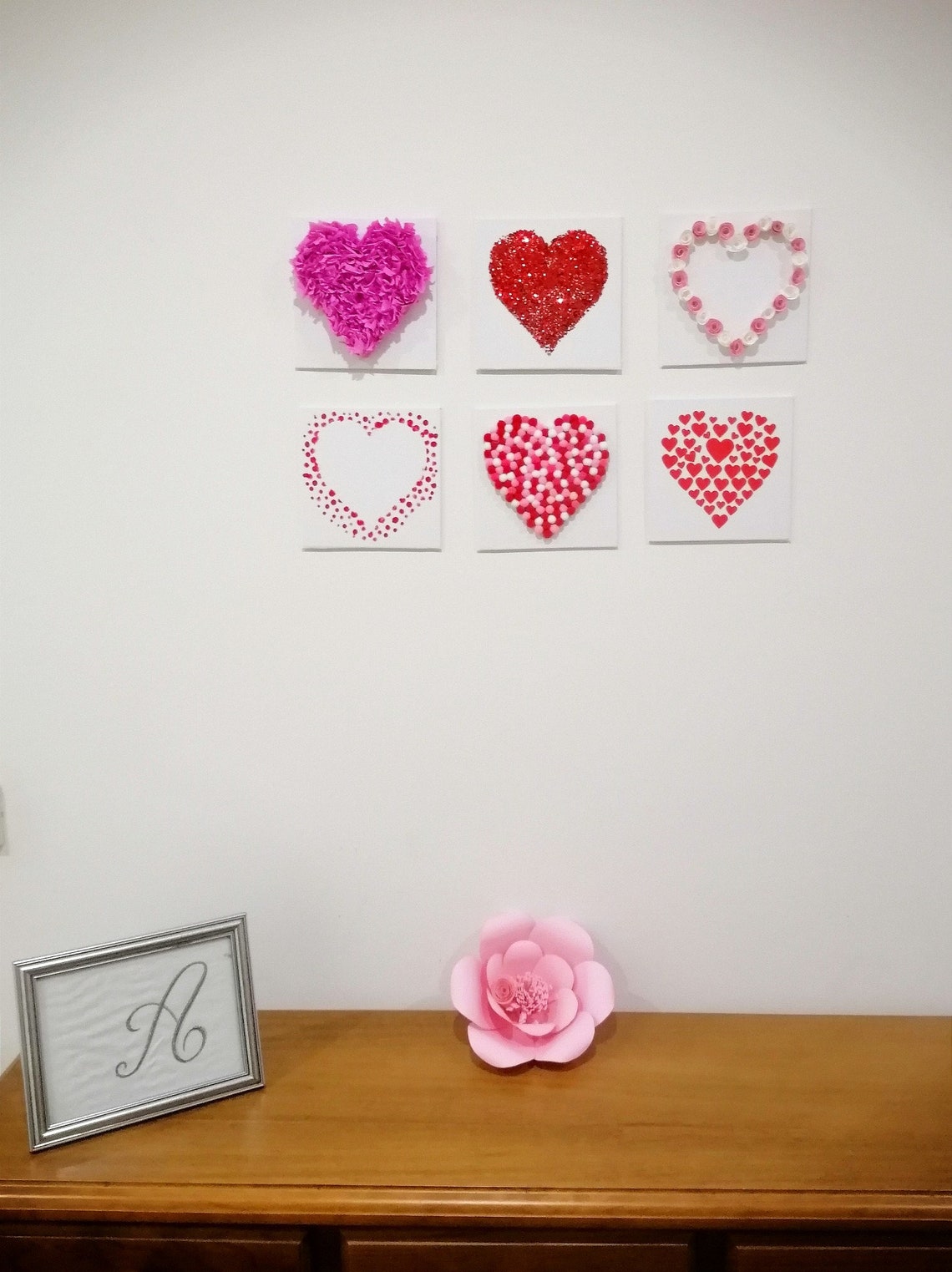 Wall Decor Set of 6 Love Heart Gifts, Mothers Day Gift, Mothers Day ...