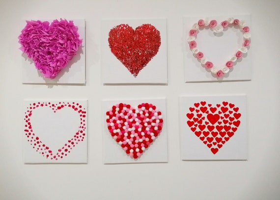 Wall Decor Set of 6 Love Heart Gifts Mothers Day Gift - Etsy