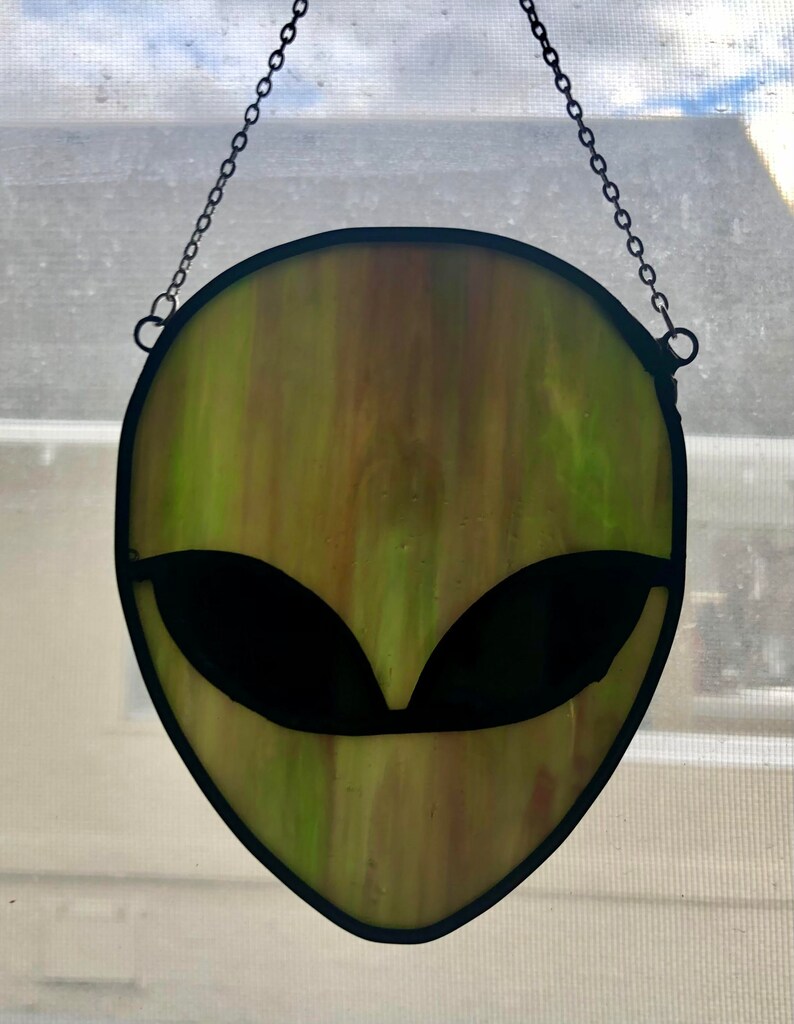 Stained Glass Alien Head - Etsy