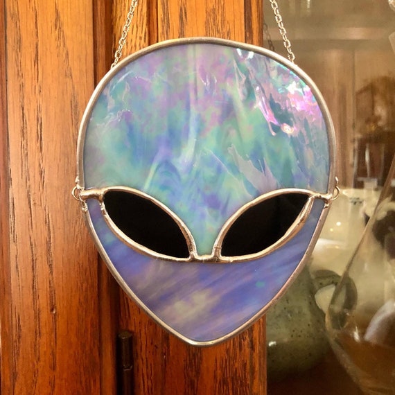 Stained Glass Alien Head | Etsy