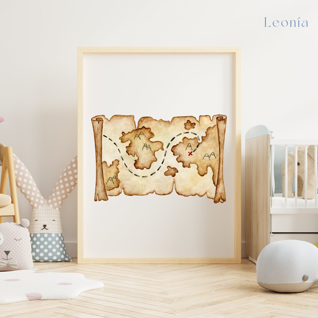 Digital Print, Poster for Children's Room, Treasure Map Poster Print ...