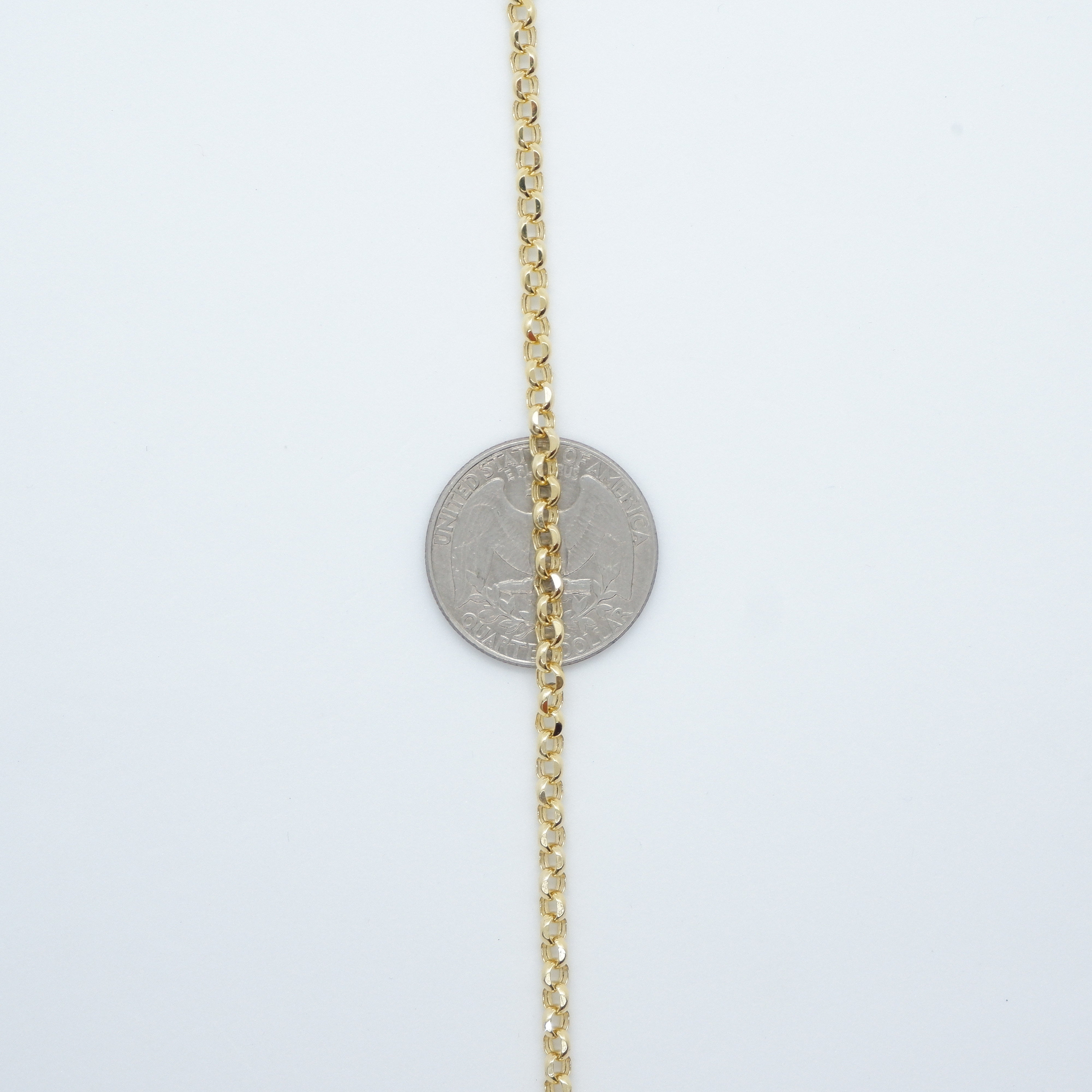 3.5mm Gold Rolo Chain Necklace 14k Solid Yellow Gold Diamond - Etsy