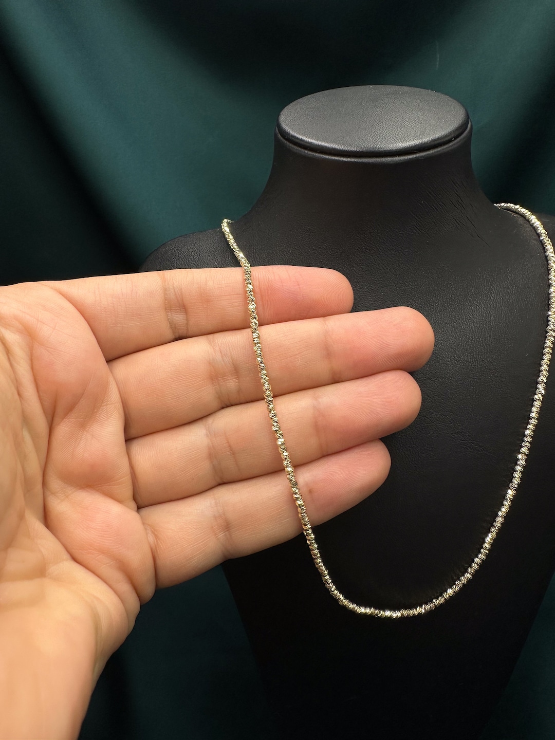 2.2mm Gold Diamond Cut Ball Chain Necklace Solid 14k Yellow Gold ...