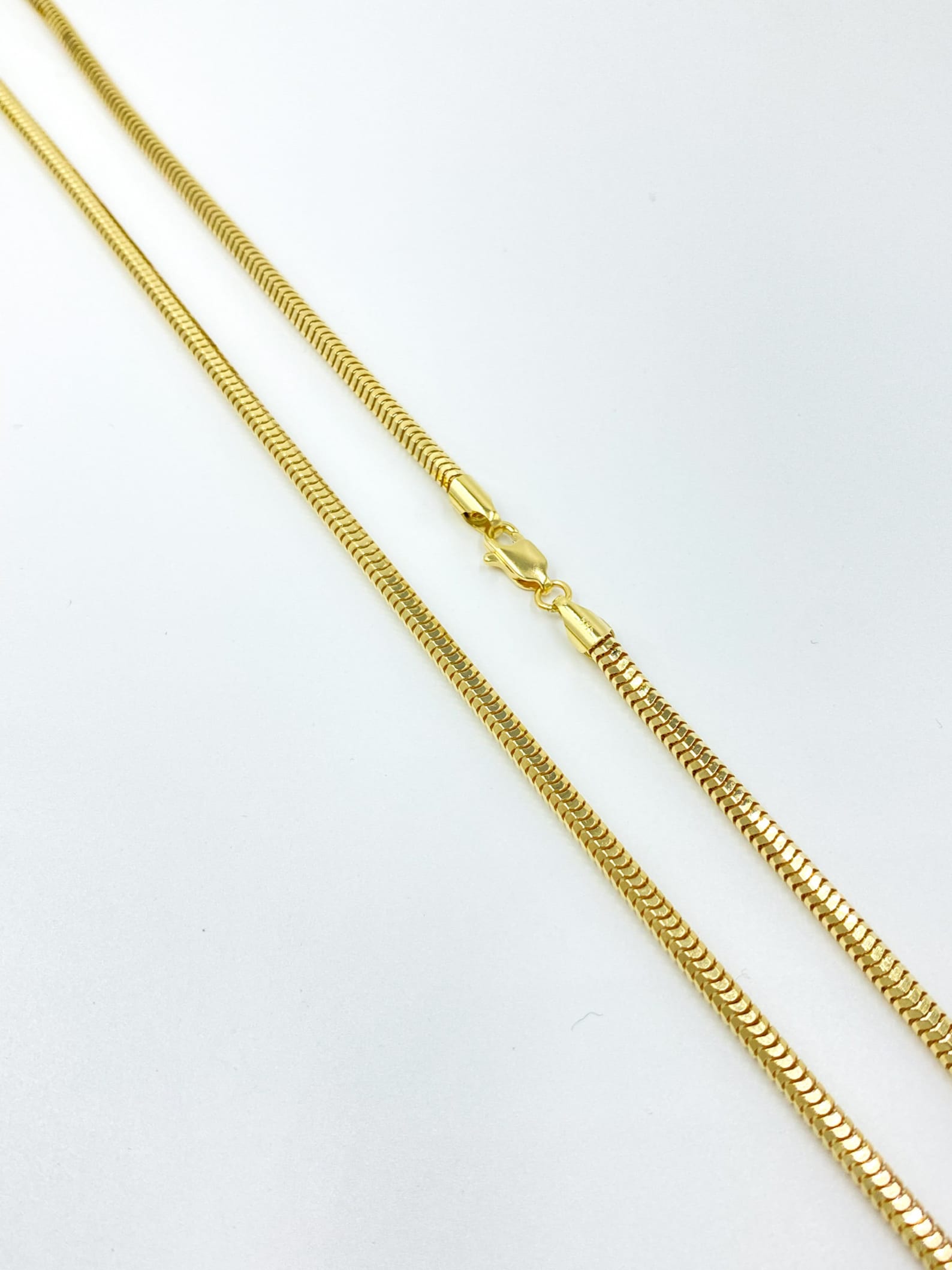 3mm Round Snake Chain Necklace 14k Solid Yellow Gold Round - Etsy