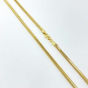 3mm Round Snake Chain Necklace 14k Solid Yellow Gold Round Snake Chain ...