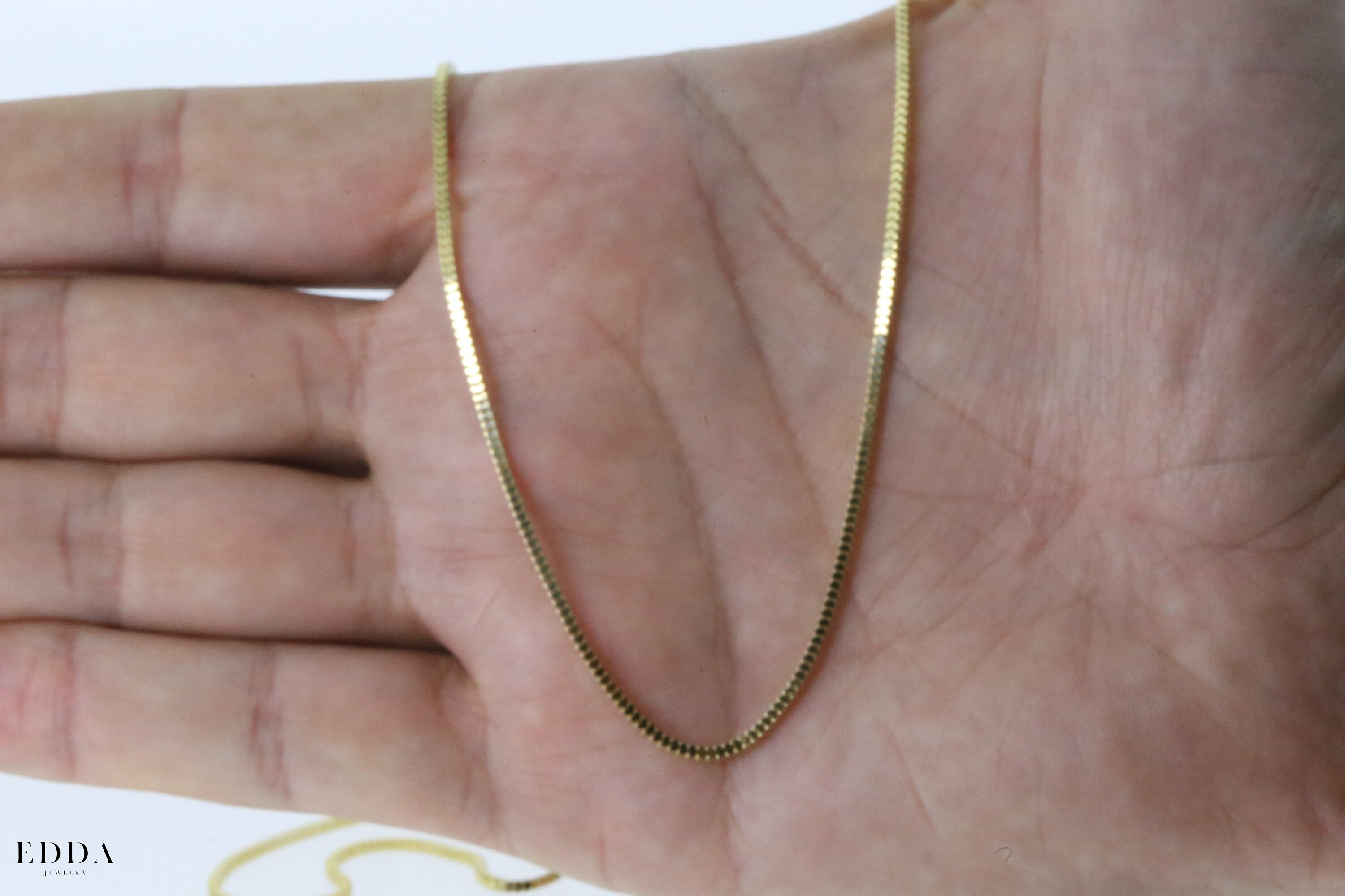 14k Real Gold Italian Cube Snake Chain Necklace 1.2 Mm Yellow - Etsy