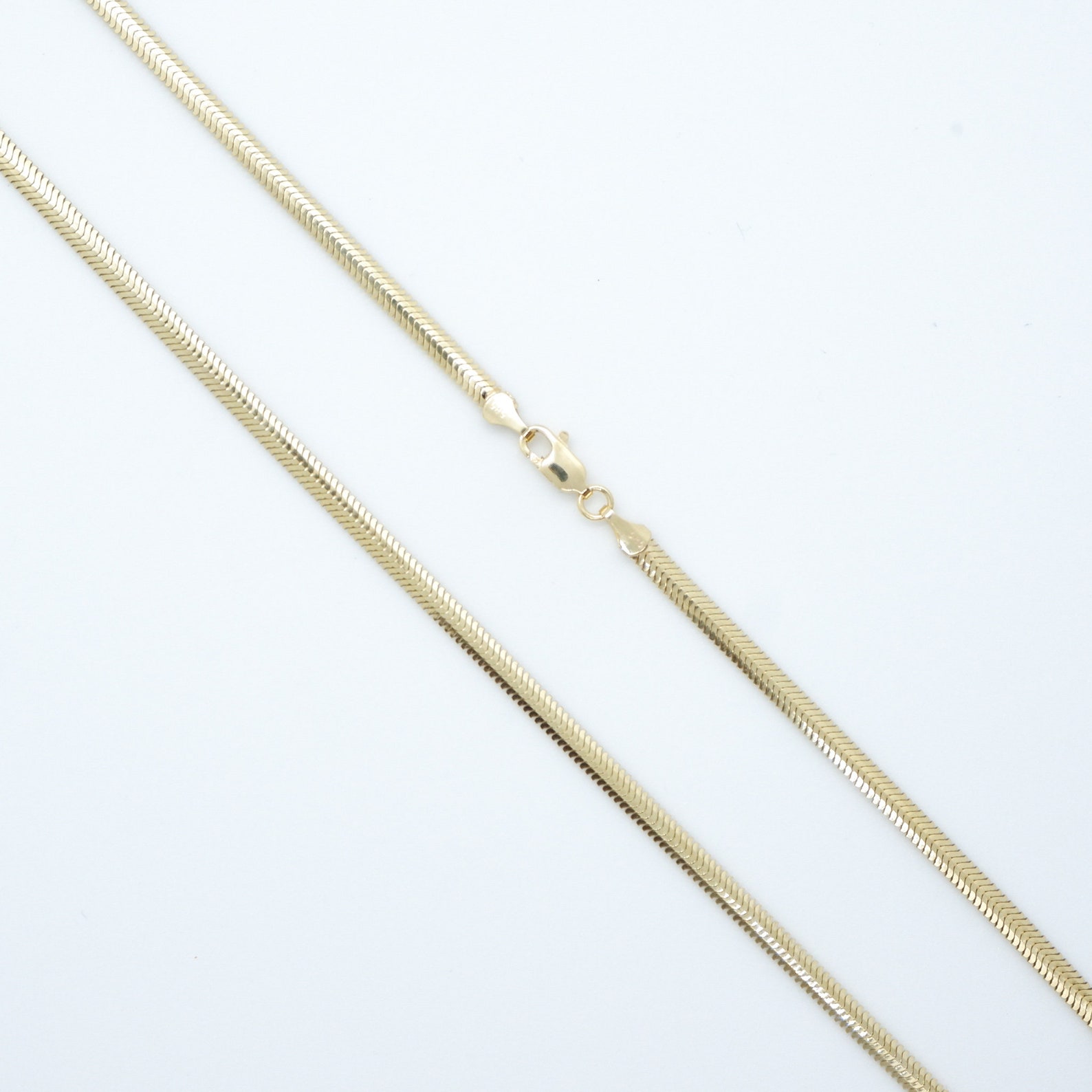 3.3mm Solid Gold Snake Chain Necklace 14k Real Gold Flat Snake - Etsy