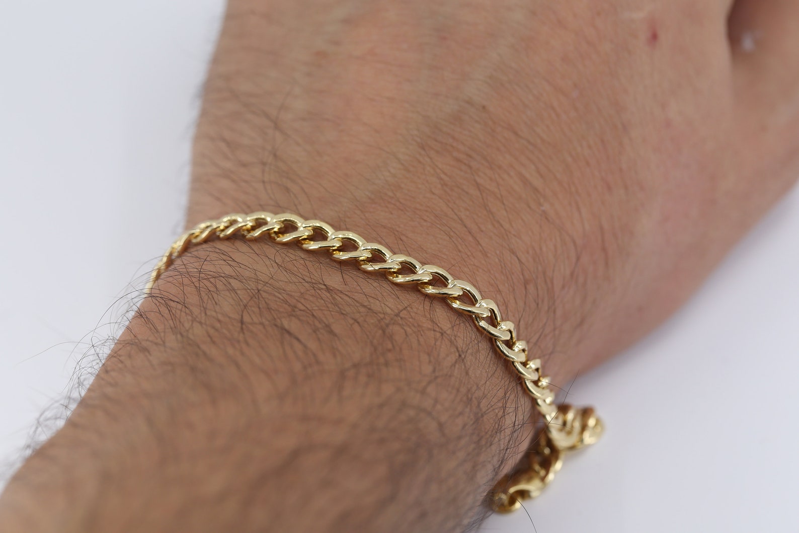 6mm Miami Cuban Link Chain Bracelet 14k All Real Yellow Gold - Etsy