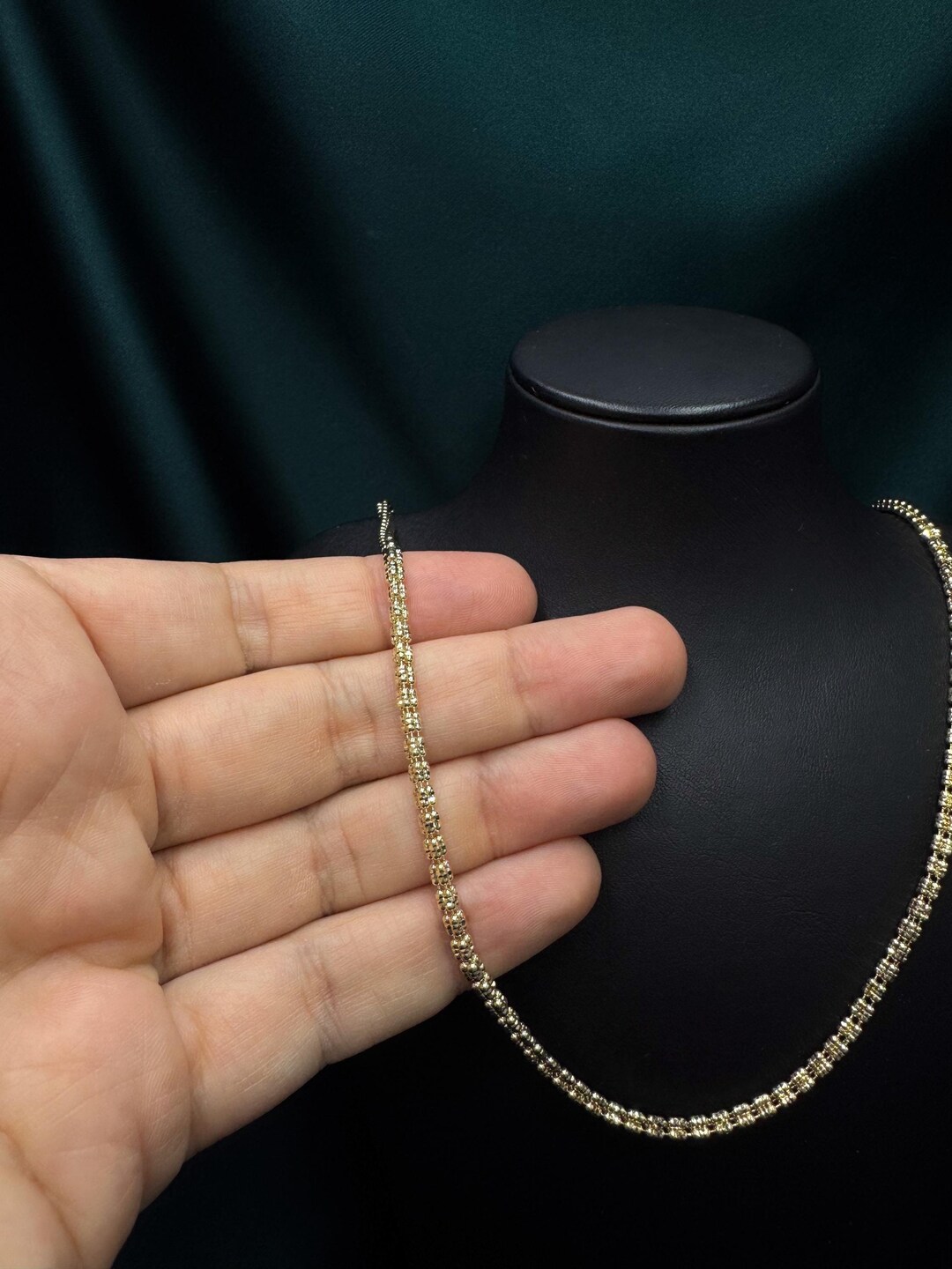 Solid 14k Yellow Gold Ice Link Chain Necklace 3.1mm Gold Diamond Cut ...