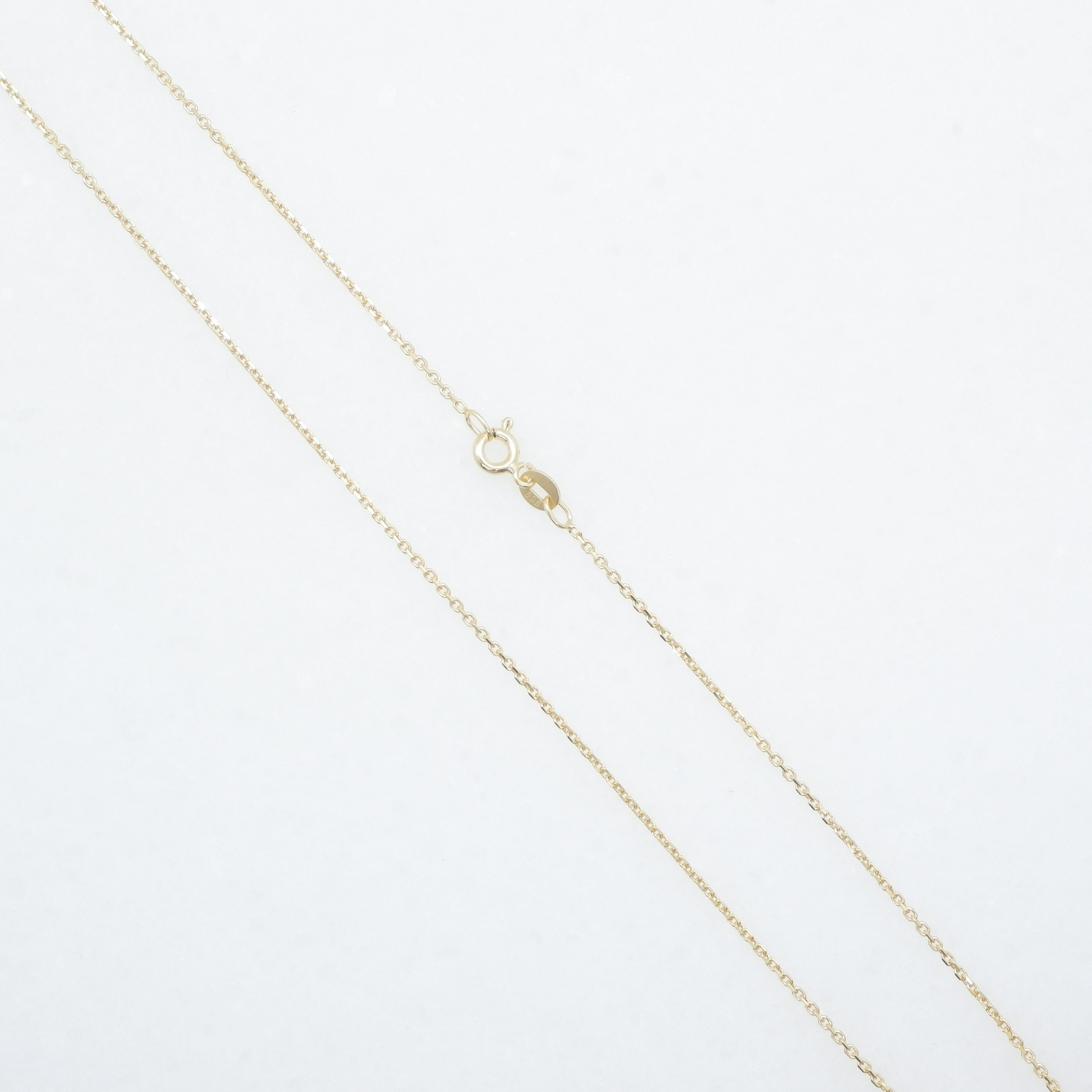Gold Cable Link Chain Necklace, 14k Solid Yellow Gold Oval Link Chain ...