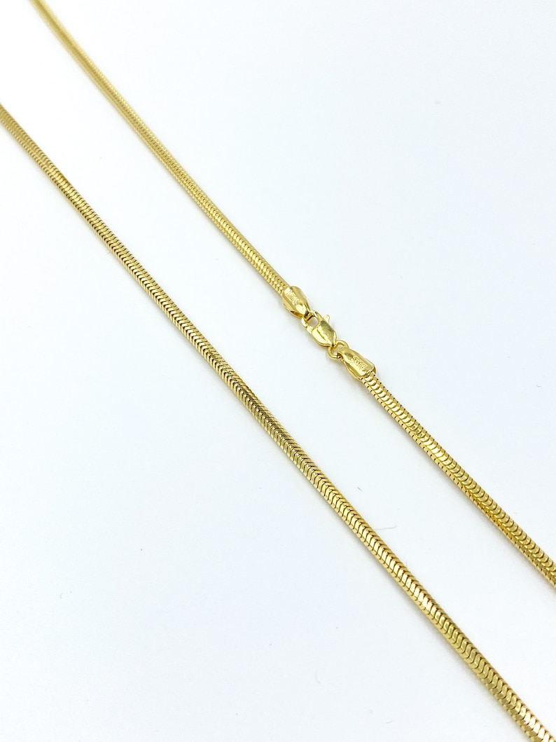 14k Solid Yellow Gold Round Snake Chain Necklace 2.4mm Solid - Etsy