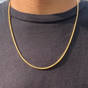 14k Solid Yellow Gold Round Snake Chain Necklace, 2.4mm Solid Gold ...