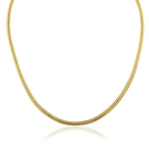 14k Solid Gold Snake Chain Necklace 4.1mm Real Gold Snake Necklace ...