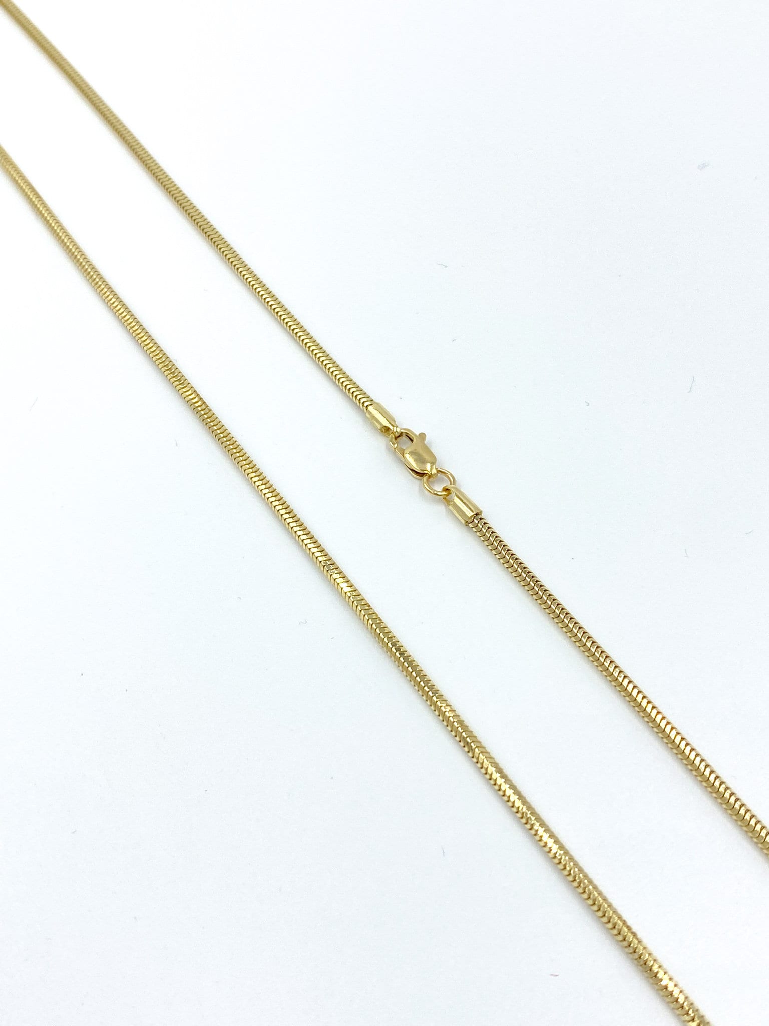 2mm Round Snake Chain Necklace 14k Solid Yellow Gold Round - Etsy