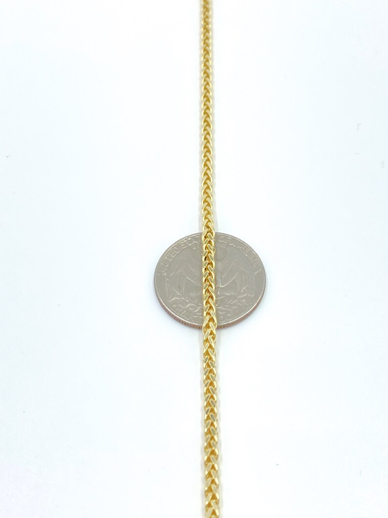 Solid 14k Real Gold Square Wheat Chain Necklace 1.7mm Yellow - Etsy