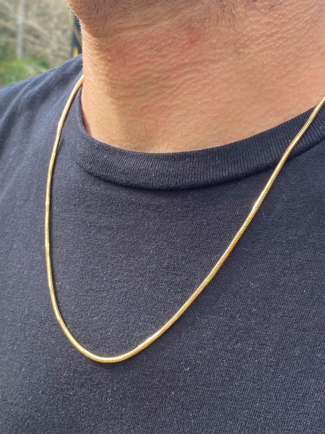 2mm Round Snake Chain Necklace 14k Solid Yellow Gold Round - Etsy