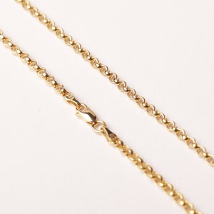 2.9mm Diamond Cut Rolo Link Chain Necklace Solid 14k Yellow Gold Rolo ...