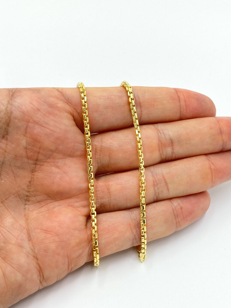2.6mm Round Box Chain Necklace 14k Yellow Solid Gold Round Box - Etsy
