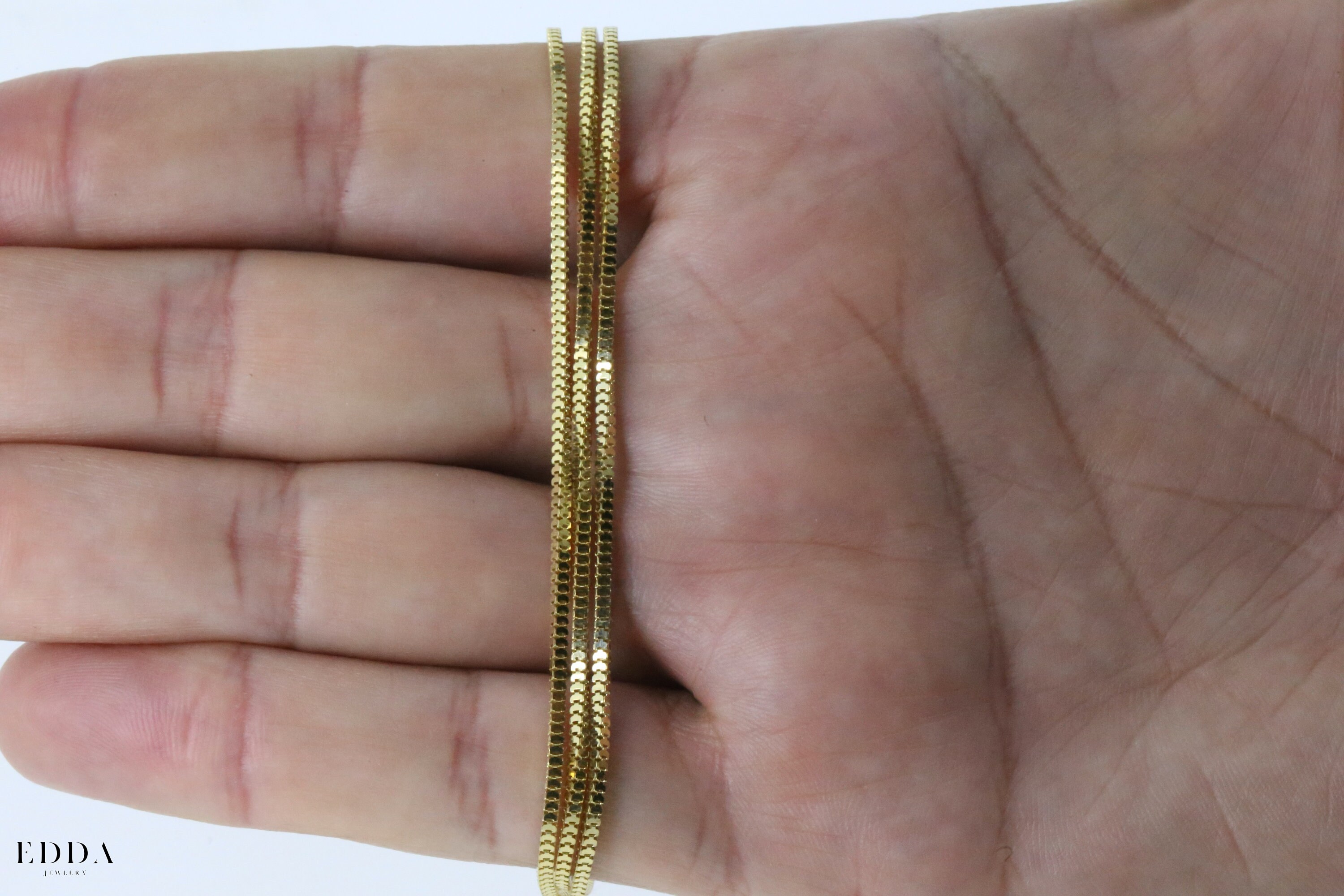 14k Real Gold Italian Cube Snake Chain Necklace 1.2 Mm Yellow - Etsy