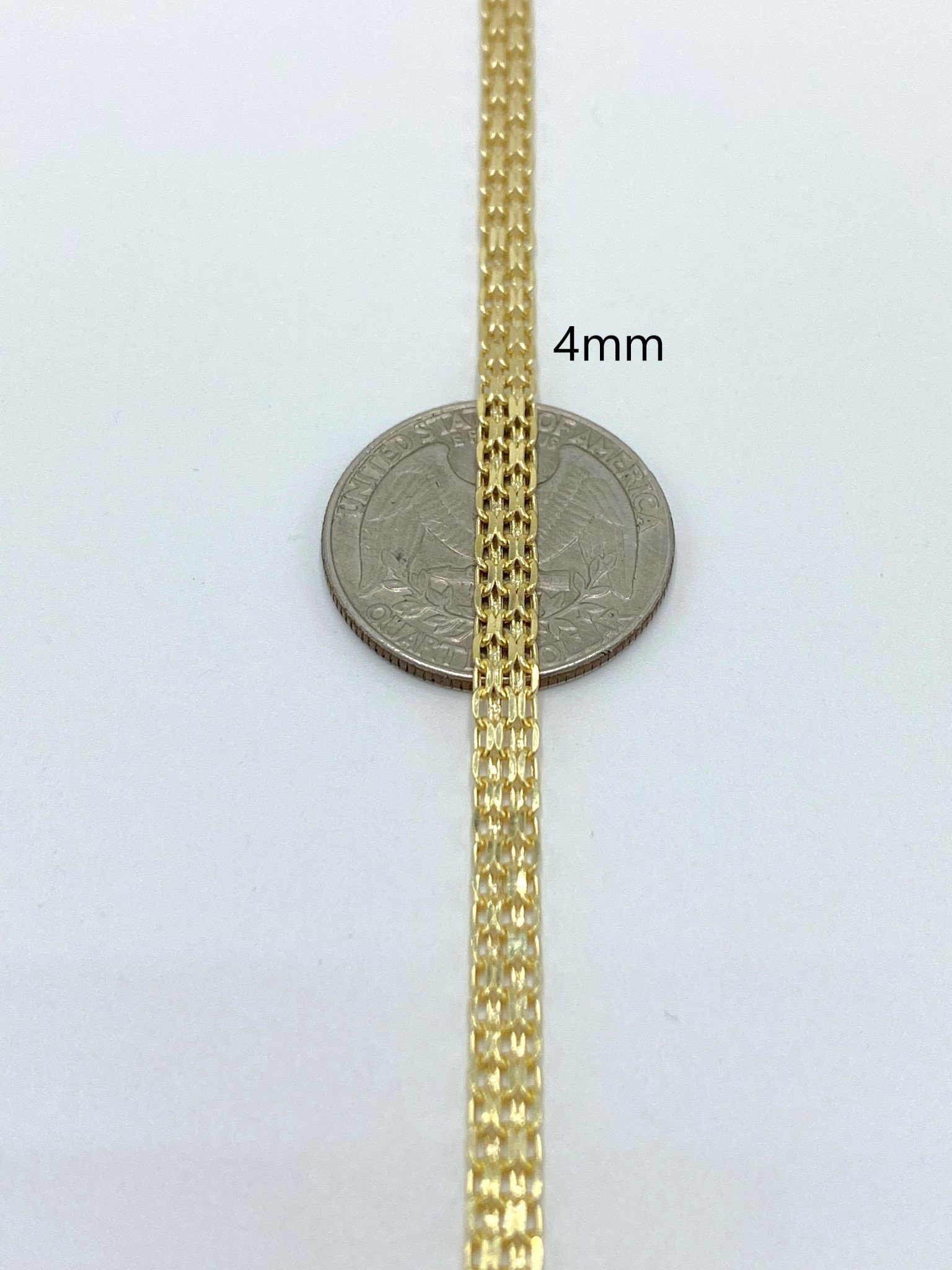 Real 14k Yellow Gold Bismark Chain Necklace, All Sizes Gold Mesh ...