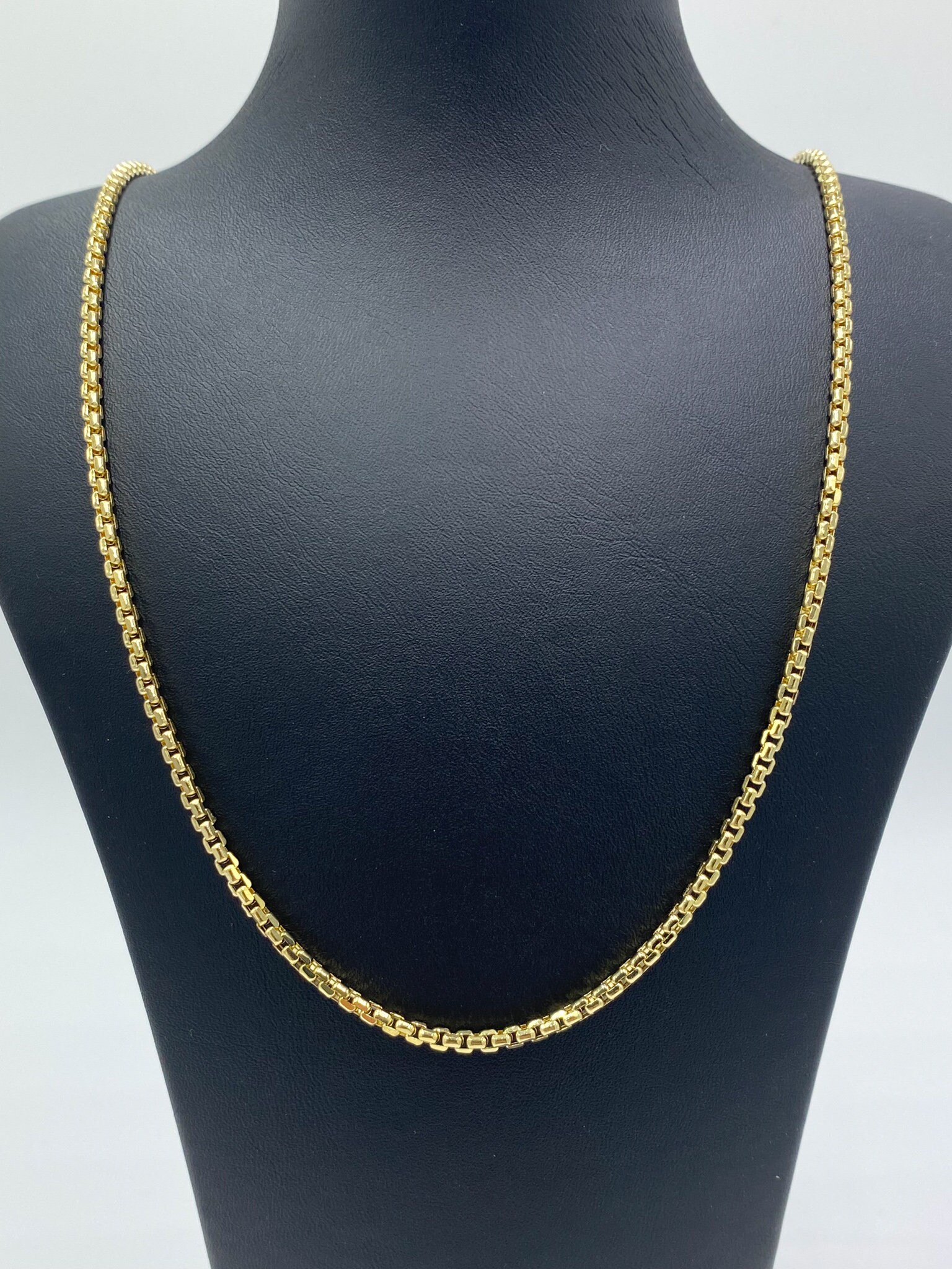 2.6mm Round Box Chain Necklace 14k Yellow Solid Gold Round Box - Etsy