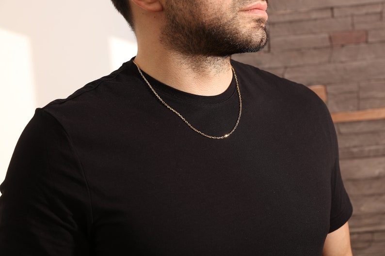 2.4mm Gold Cable Link Chain Necklace 14k Real Solid Gold Paper - Etsy