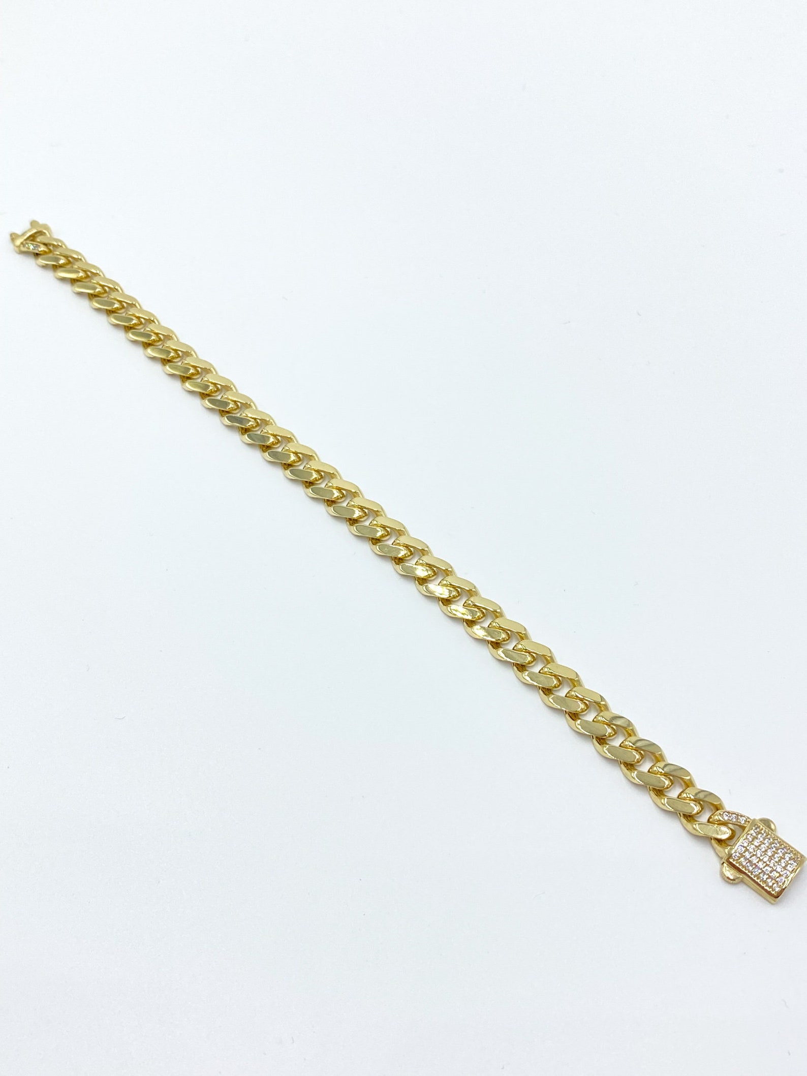 7mm Gold Miami Cuban Bracelet 14k Real Gold Miami Cuban Link Bracelet ...