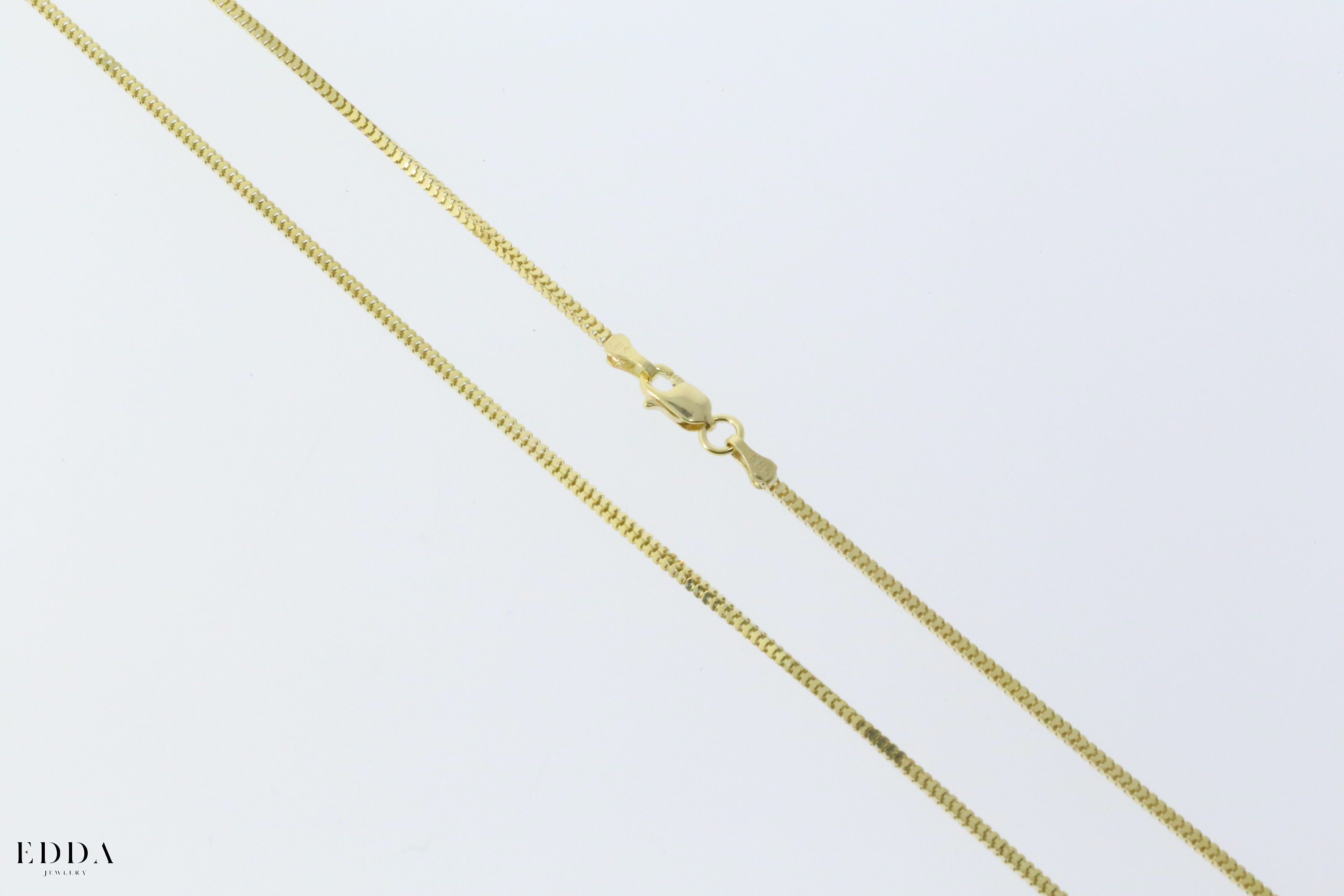 14k Real Gold Italian Cube Snake Chain Necklace 1.2 Mm Yellow - Etsy