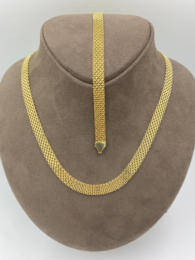 8mm Bismark Chain Necklace Solid Gold Reflexions Mesh Bismark - Etsy