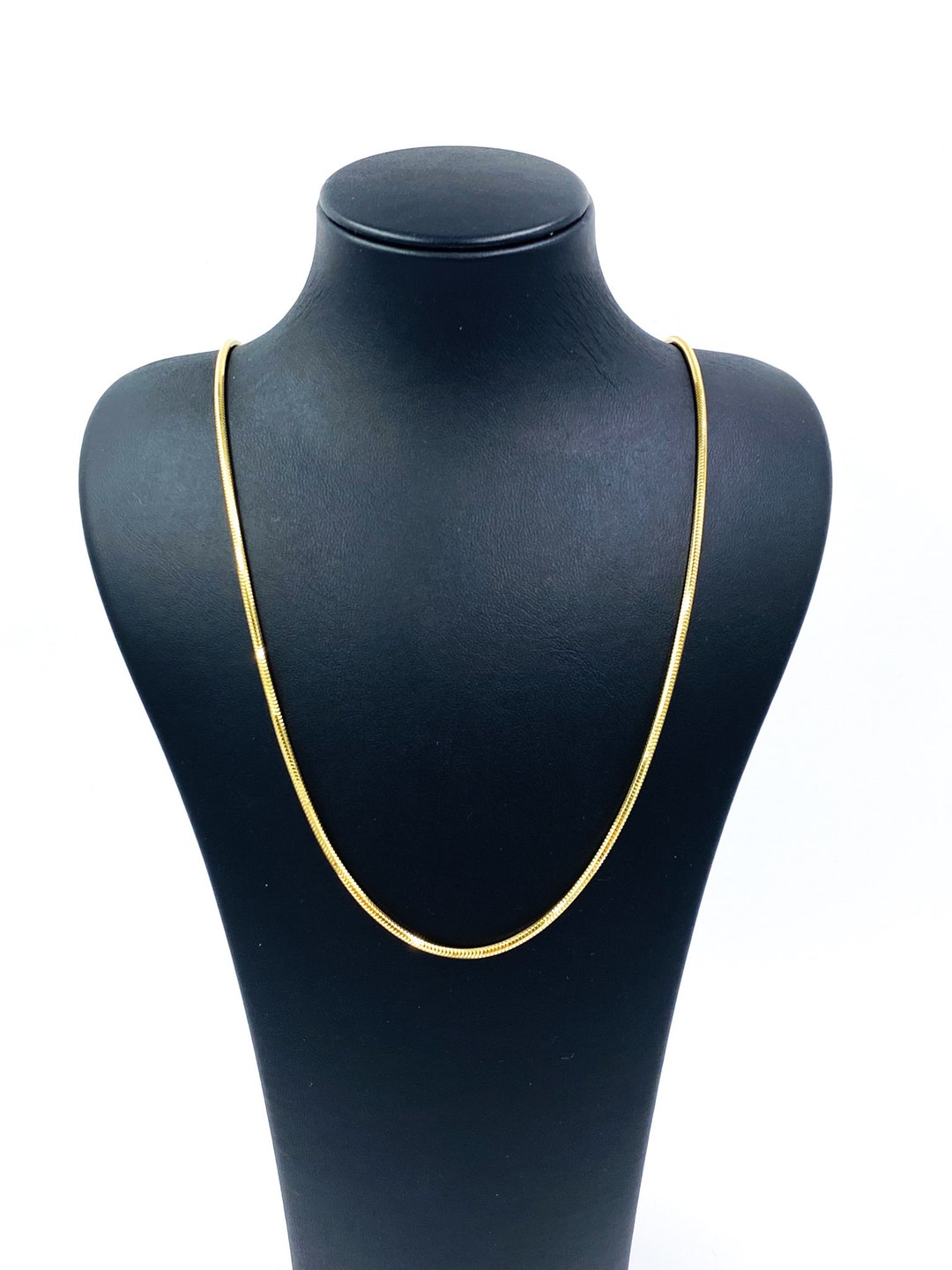 2mm Round Snake Chain Necklace 14k Solid Yellow Gold Round Snake Chain ...