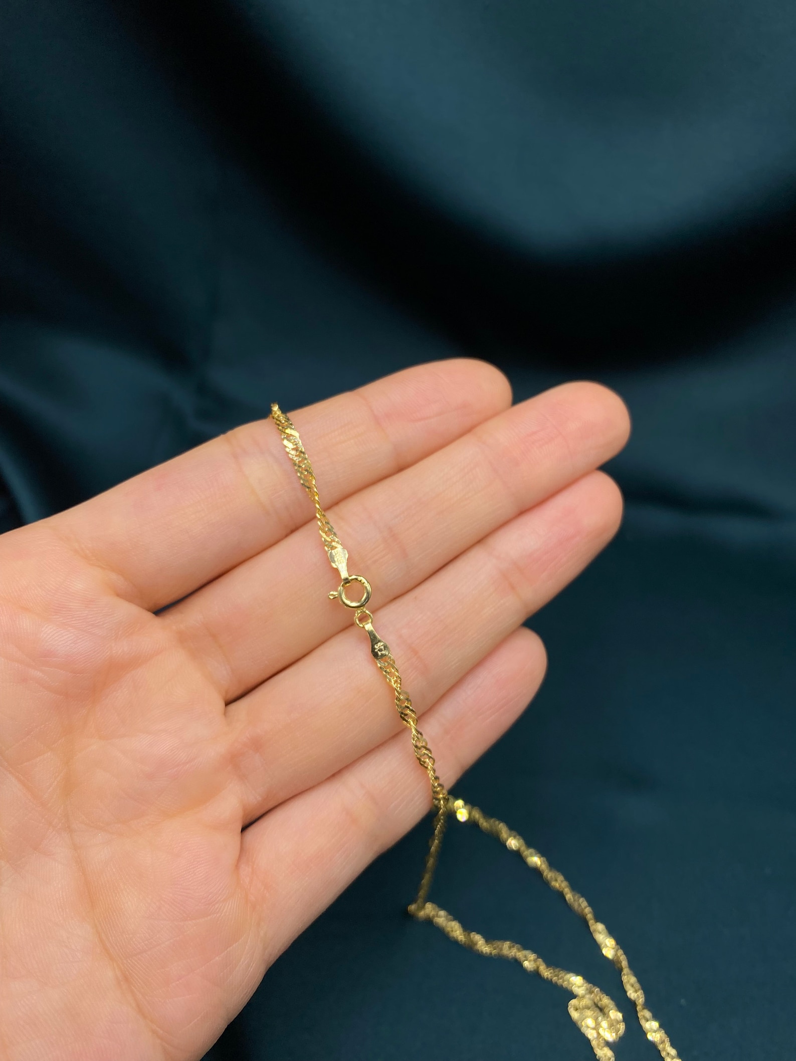 14k Solid Gold Singapore Chain Necklace 2.5mm Yellow Gold - Etsy