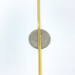 3mm Round Snake Chain Necklace 14k Solid Yellow Gold Round Snake Chain ...