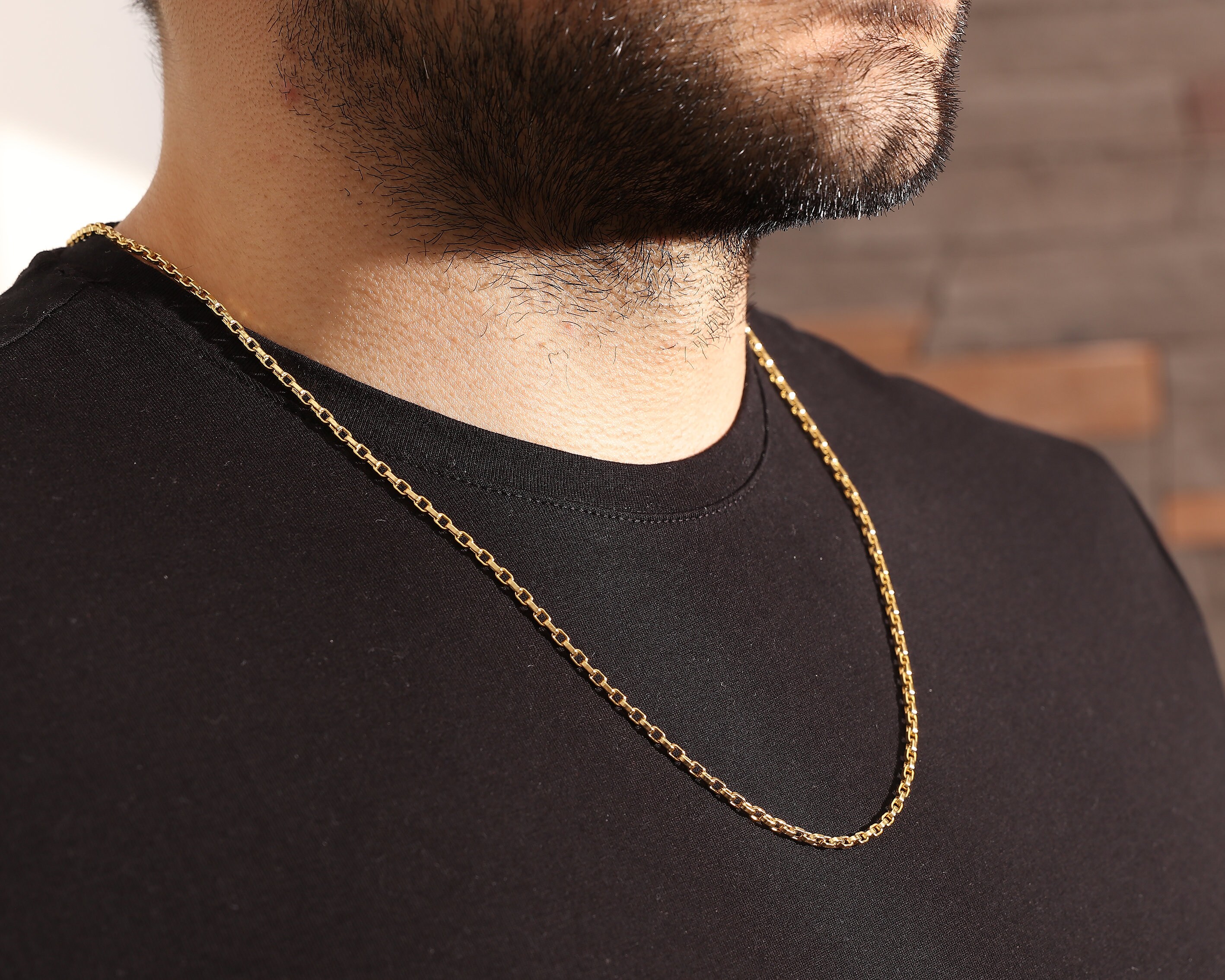 2.60 Mm Cable Link Chain Necklace, 14k Solid Yellow Gold, 16'' 18'' 20 ...