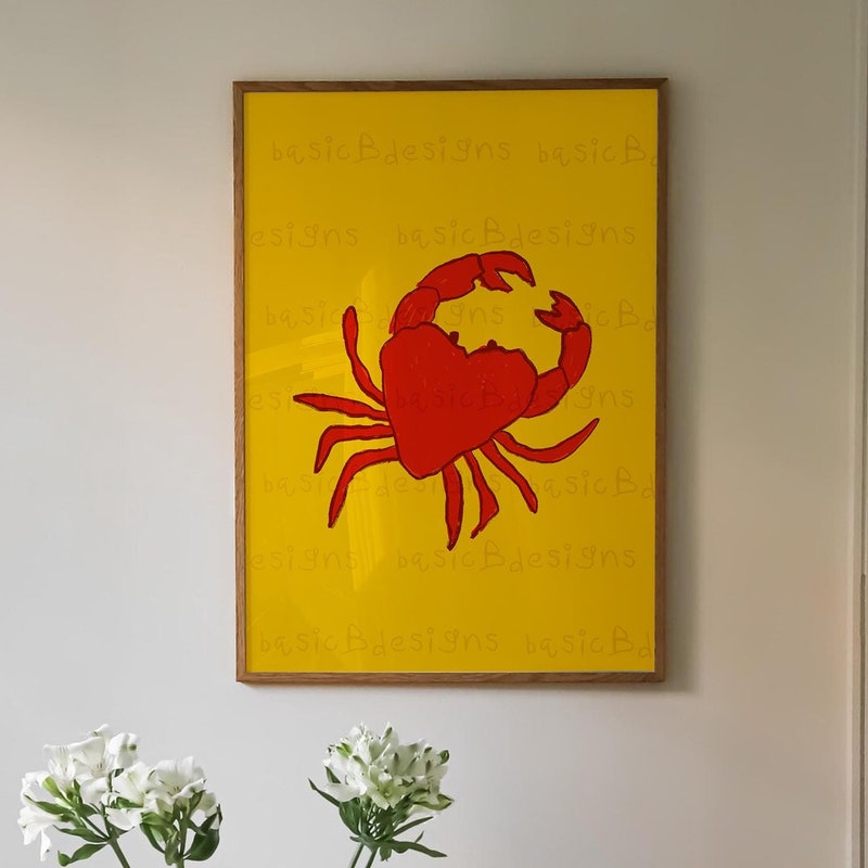 Red Crab Print - Etsy