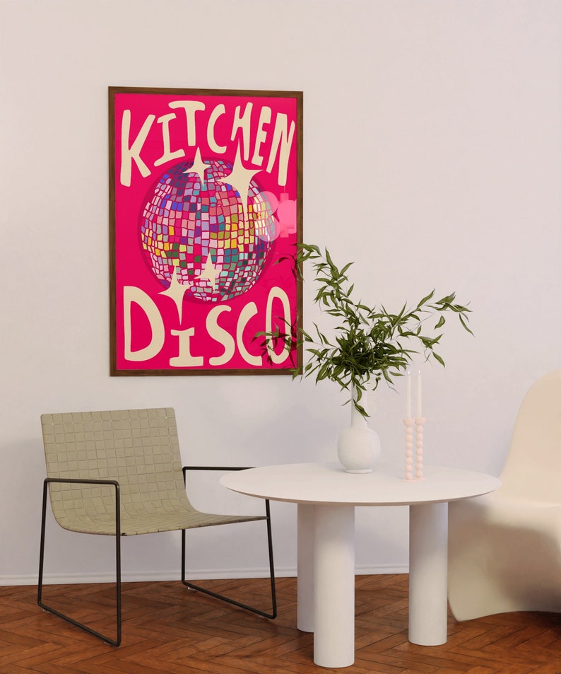 Kitchen Disco Print Colourful Home Décor Rainbow Kitchen - Etsy UK