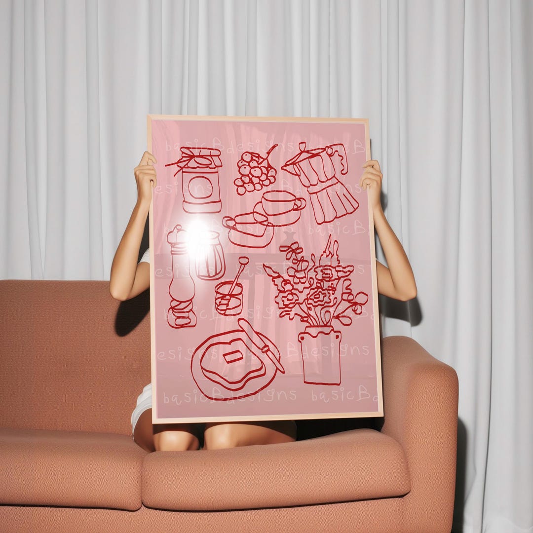 Kitchen Wall Art | Breakfast Table Wall Art | Food Print With Butter ...